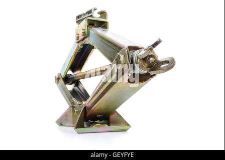 closeup automotive jack isolated on white background Stock Photo - Alamy