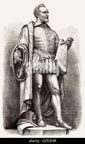 Pierre de Ronsard - portrait. French poet. Illustration of 'Odes à la ...