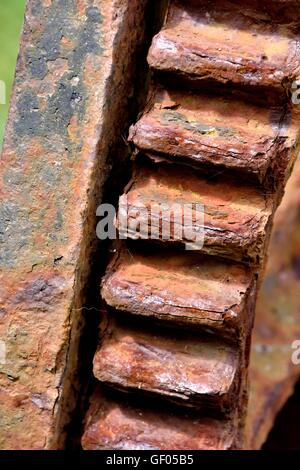 Close up Old Red Cog. (Selective Focus Stock Photo - Alamy