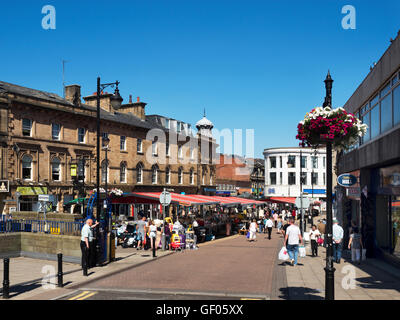 Barnsley market stalls in Peel Square in the town centre Barnsley South ...