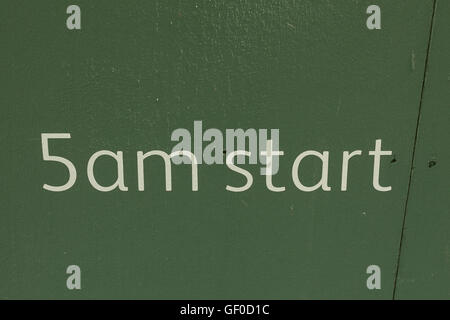 early start sign Stock Photo - Alamy