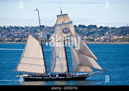 The Tall Sailing Ship Californian, on San Diego Bay, CA US, is a ...