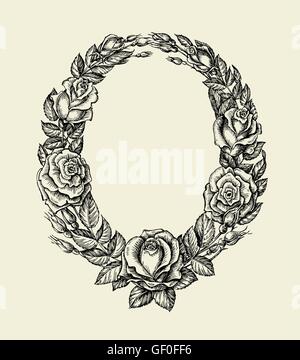 Vector illustration pattern flower frame with design of home sweet home ...