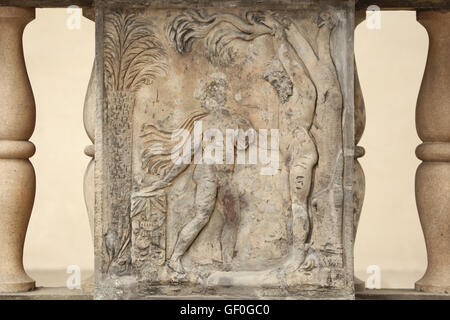 Apollo flaying Marsyas. Renaissance relief on the Summer Palace of ...