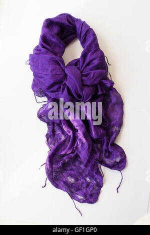 Torn and worn purple silk scarf Stock Photo - Alamy