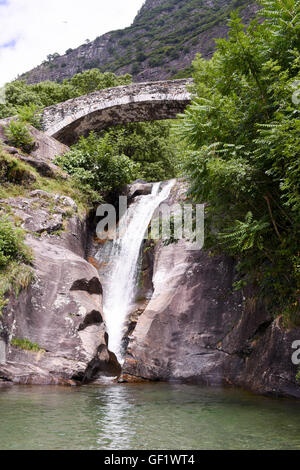 Santa Petronilla waterfall in Biasca on the Swiss alps Stock Photo - Alamy