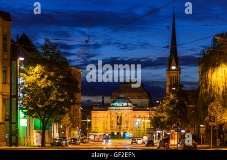 Chemnitz: Theater Square with Opera House and St. Peter's Church ...