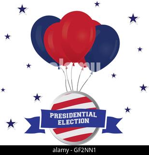 vector image of balloons and vote banner with american flag desi Stock ...