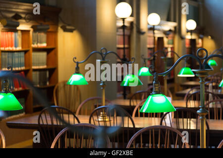 A photograph of the reading room in the Boston Central Library in ...