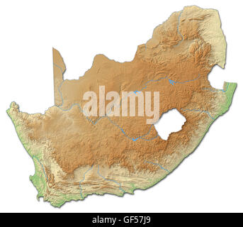 Africa, shaded relief map with country borders Stock Photo - Alamy