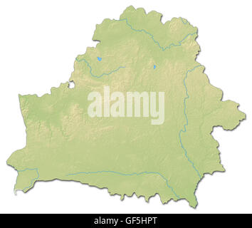 Belarus, shaded relief map Stock Photo - Alamy