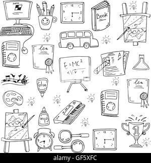 Kids in computer lab. School children coding at computers. Cartoon boys ...