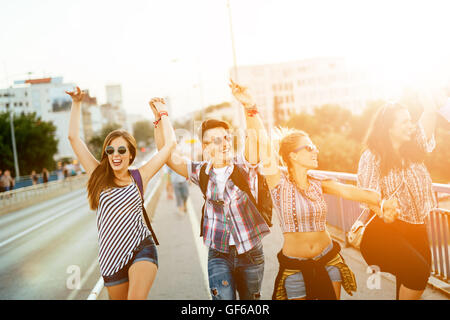 Happy energetic, young people having fun Stock Photo - Alamy