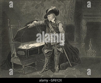 Cromwell viewing the body of Charles I Stock Photo - Alamy