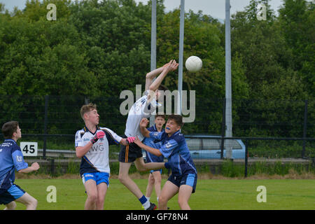 Irish teenagers playing Gaelic football, Derry, Northern Ireland Stock ...