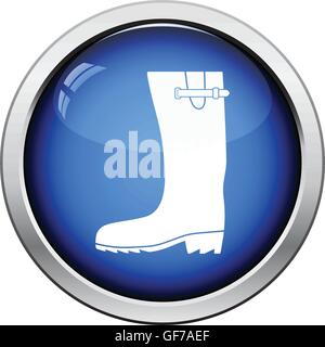 Rubber boot icon. Glossy button design. Vector illustration Stock ...