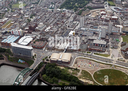 aerial view of Sunderland city centre & River Wear, Tyne & Wear, UK ...