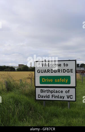 Welcome to Guardbridge sign Fife Scotland July 2016 Stock Photo - Alamy