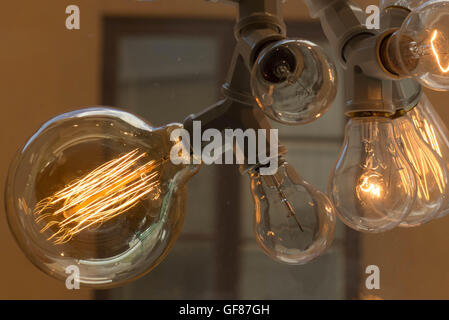 modern light fixtures with filament bulbs Stock Photo - Alamy
