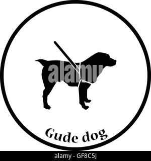 Gude dog icon. Thin circle design. Vector illustration Stock Vector ...