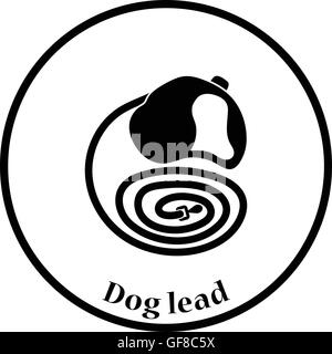 Dog lead icon. Thin circle design. Vector illustration Stock Vector ...