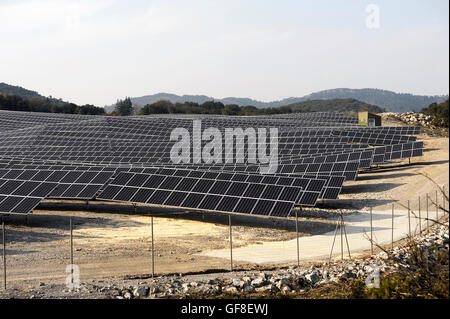 French photovoltaic solar plant in the Gard department in Ales Stock ...