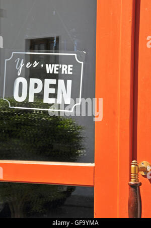 Open sign in street cafe Stock Photo - Alamy