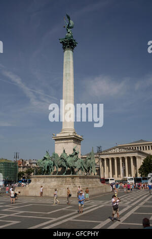 The Millennium Monument and the Museum of Fine Arts in Heroes Square ...