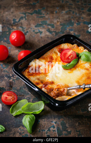 Lasagna in plastic box Stock Photo - Alamy