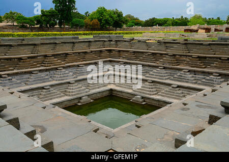 Stepped Tank, Stepwell or Pushkarni Hampi, Karnataka, India Stock Photo ...