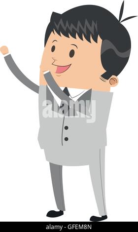 cute businessman with arms up icon Stock Vector Image & Art - Alamy