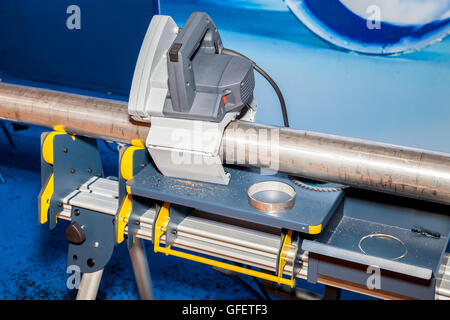 Exact pipe cutting bench Stock Photo - Alamy