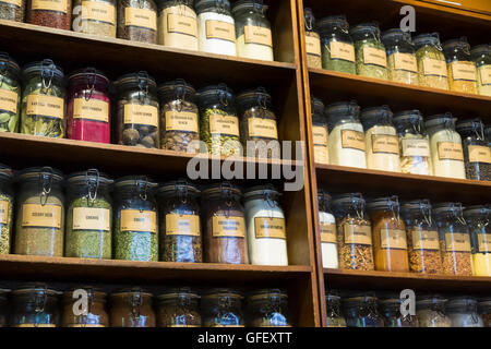 Seattle, Washington: A collection of spices and dry goods for sale at ...