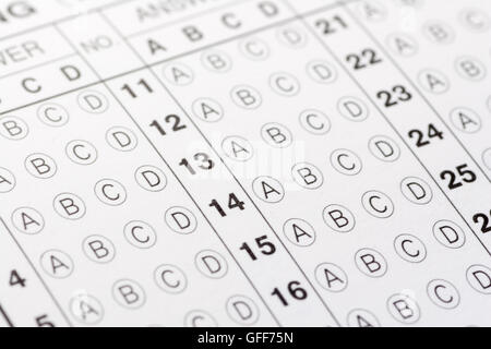 Optical mark recognition sheet , OMR, examination Stock Photo - Alamy