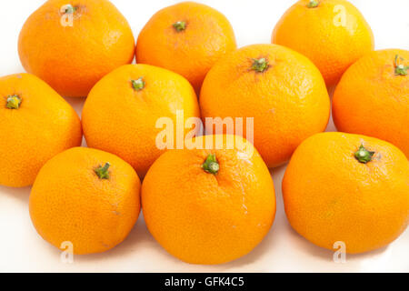 Japanese orange, mikan, isolated on white background Stock Photo - Alamy
