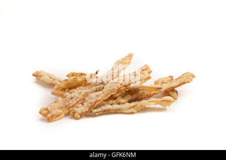 Japanese fried squid snack on white isolated background Stock Photo - Alamy