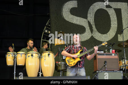 Portsmouth, VIRGINIA, USA. 29th July, 2016. SOJA members JACOB HEMPHILL ...