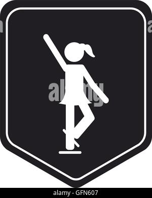 ice skating pictogram icon shield emblem Stock Vector Image & Art - Alamy
