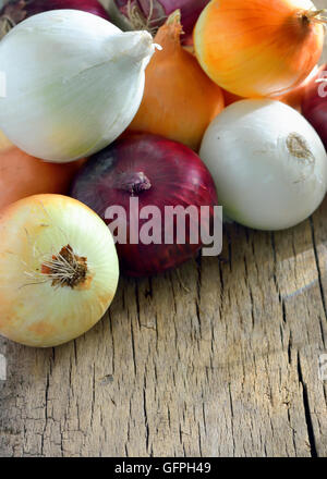 Different healthy food on wooden table. Harvest festival Stock Photo ...