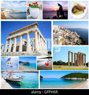 Athens Greece collage - greek ancient landmarks Stock Photo - Alamy