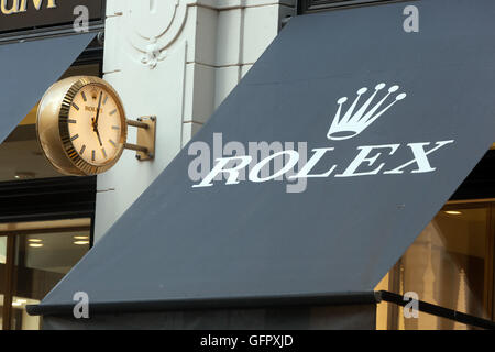 Rolex in Parizska Street in Prague, Czech Republic on June 18, 2012 ...
