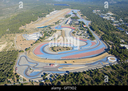 AERIAL VIEW. Le Castellet race track aka Paul Ricard race track with ...