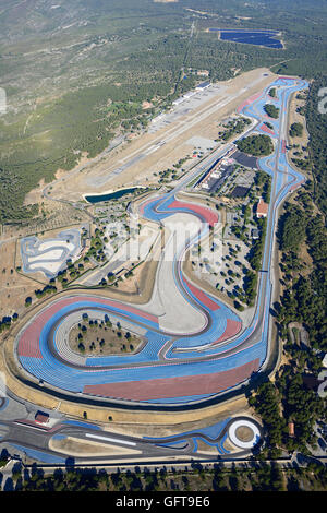 AERIAL VIEW. Le Castellet race track aka Paul Ricard race track with ...