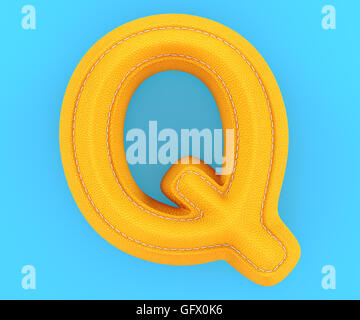Alphabet yellow leather skin texture capital letter Y. 3d rendering ...