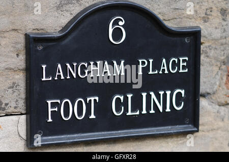 Foot clinic sign business chiropody Stock Photo - Alamy
