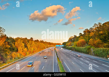 Highway, autobahn and road landscape. Nature and urban together in ...