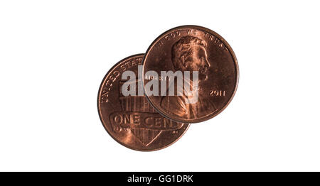front and back of penny on the dollar on a white background Stock Photo ...