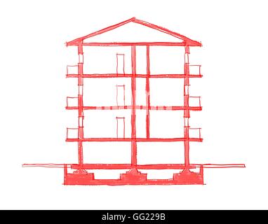 Sketch drawing of building Architecture Stock Photo - Alamy