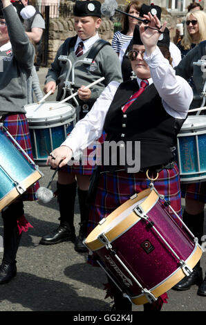 The Preston Lodge High School pipe band taking part in the local Port ...