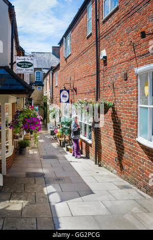 Shops in The Ginnel in Devizes UK Stock Photo - Alamy